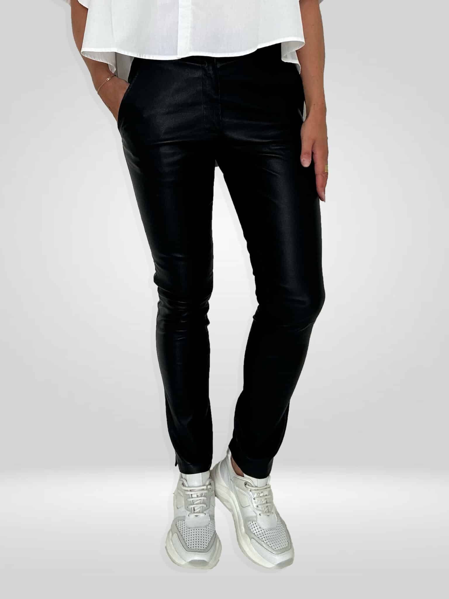 EST'Mischa Leather Stretch Trouser Black | EST'SEVEN